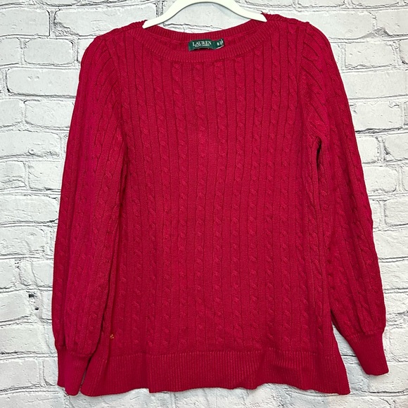 Ralph Lauren | Sweaters | Ralph Lauren Red Cable Knit Sweater | Poshmark